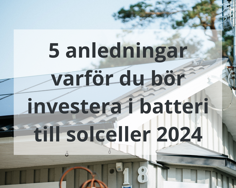 5 anledningar varför du bör investera i batteri till solceller 2024